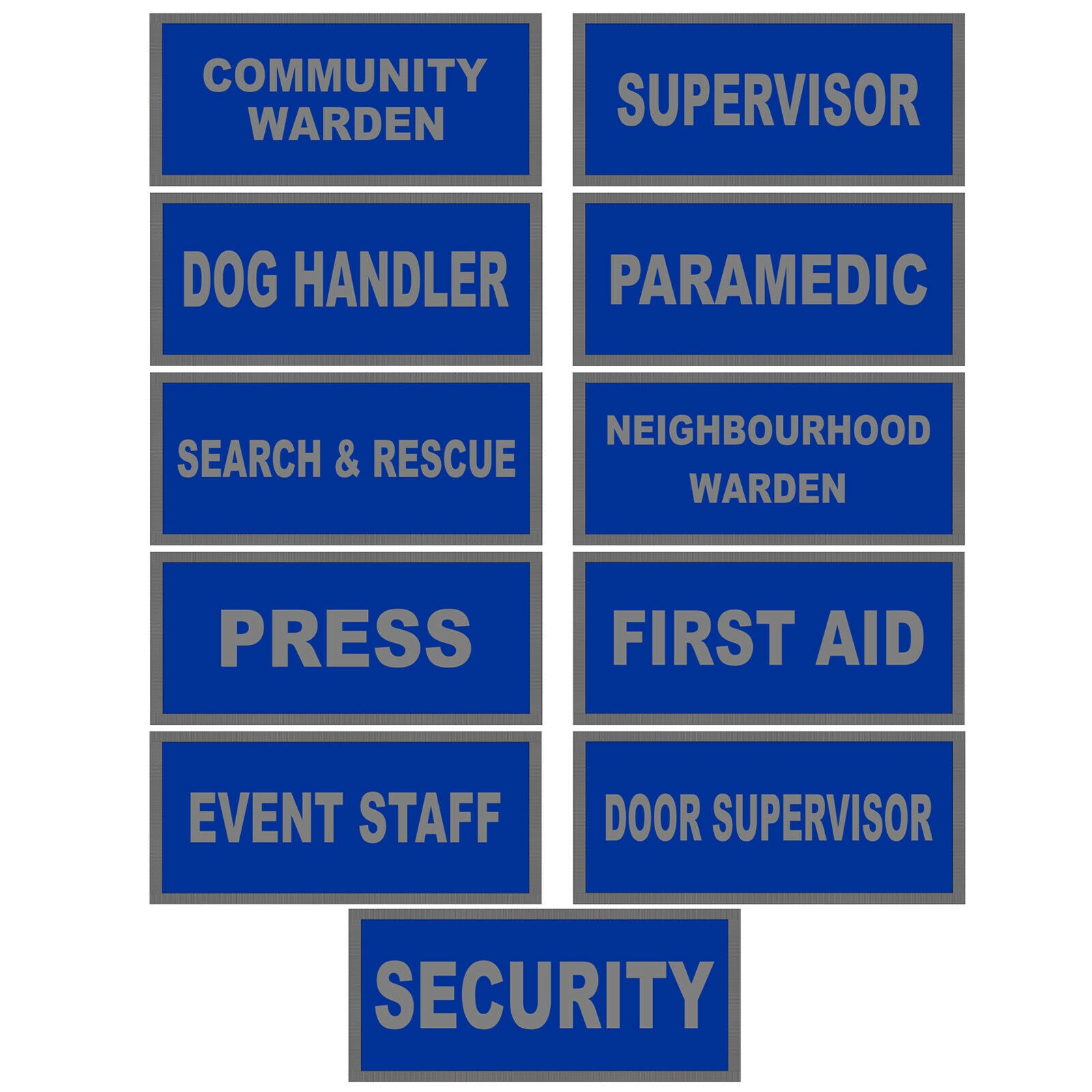 REFLECTIVE BADGES PACK OF 2 - hi viz tactical vest